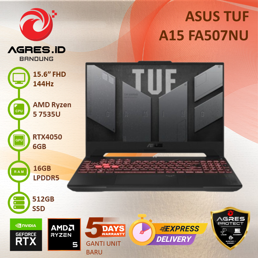Jual ASUS TUF A15 FA507NU RYZEN 5 7535U RTX4050 16GB 512GB 15.6" FHD ...