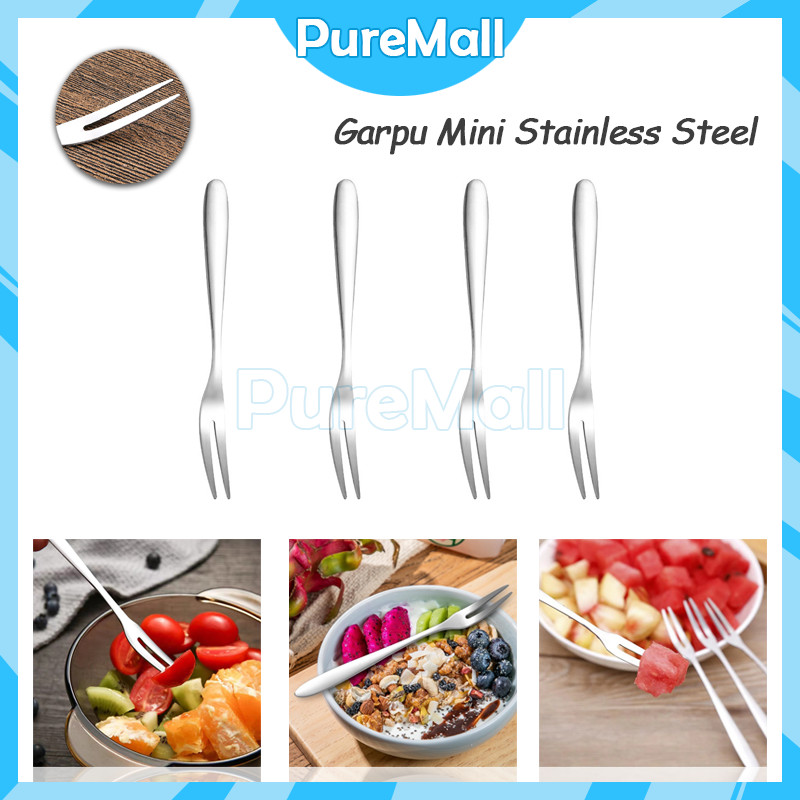 Jual Garpu 2 Gigi Stainless Steel / Garpu Mini / Garpu Mini Dessert ...