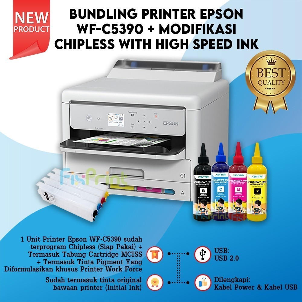 Jual Printer Epson Chipless Work Force C5390 WF-C5390 WiFi Wireless ...