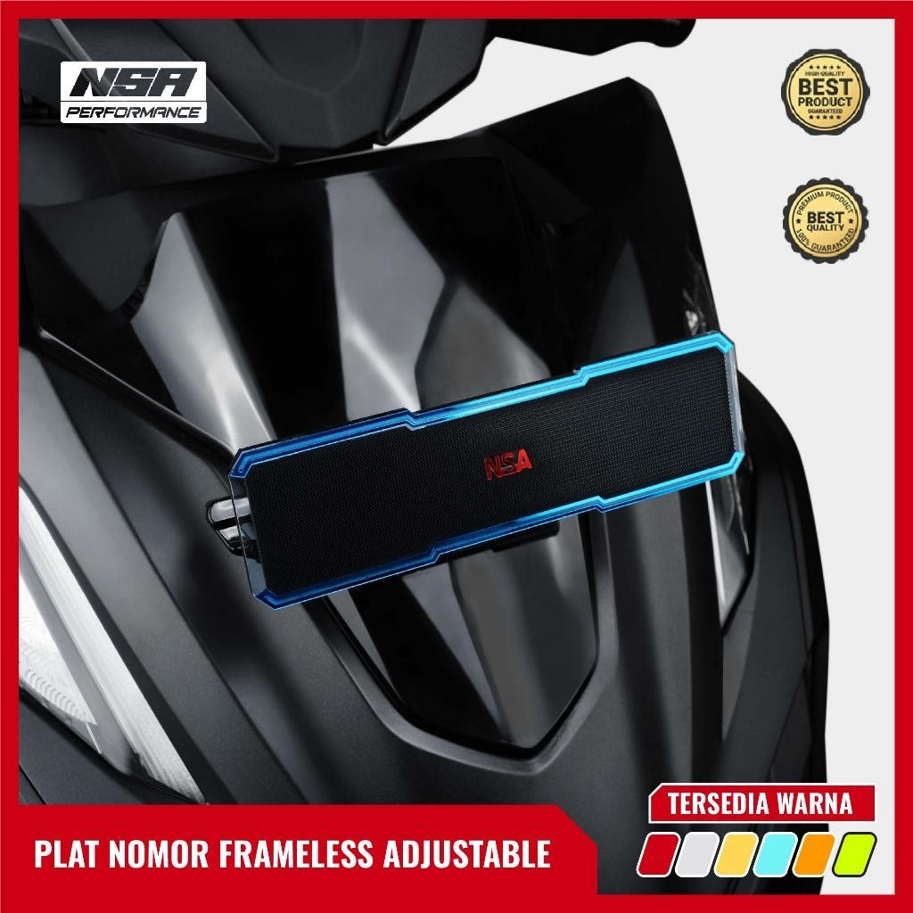 Jual NSA 1PCS FRAMELESSPLATE MOTOR ADJUSTABLE DUDUKAN PLAT ( CLEAN LOOK ...