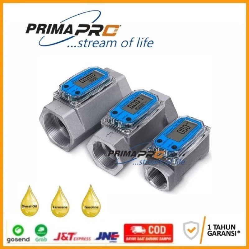 Jual Flow meter turbine Digital 1" Flow meter DIGITAL Air/minyak/solar ...