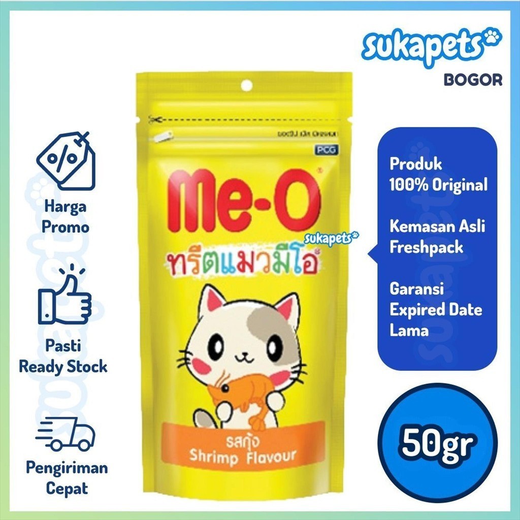 Jual Meo Dry Cat Treats Snack Kucing Kering Rasa Shrimp 50gr | Shopee ...