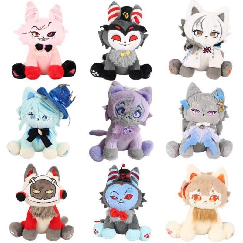 Jual Husk Hazbined Hotel Plush Alastor Husk Meow Cat Plush Toy Hazbined ...