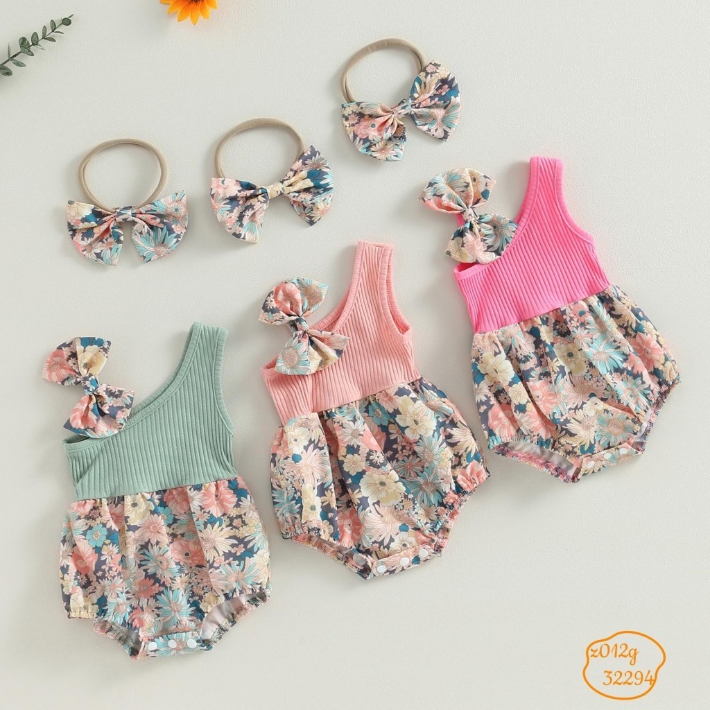 Jual Baju Monyet Satu Bahu Bunga Bayi Perempuan dan Pakaian Lucu Ikat ...