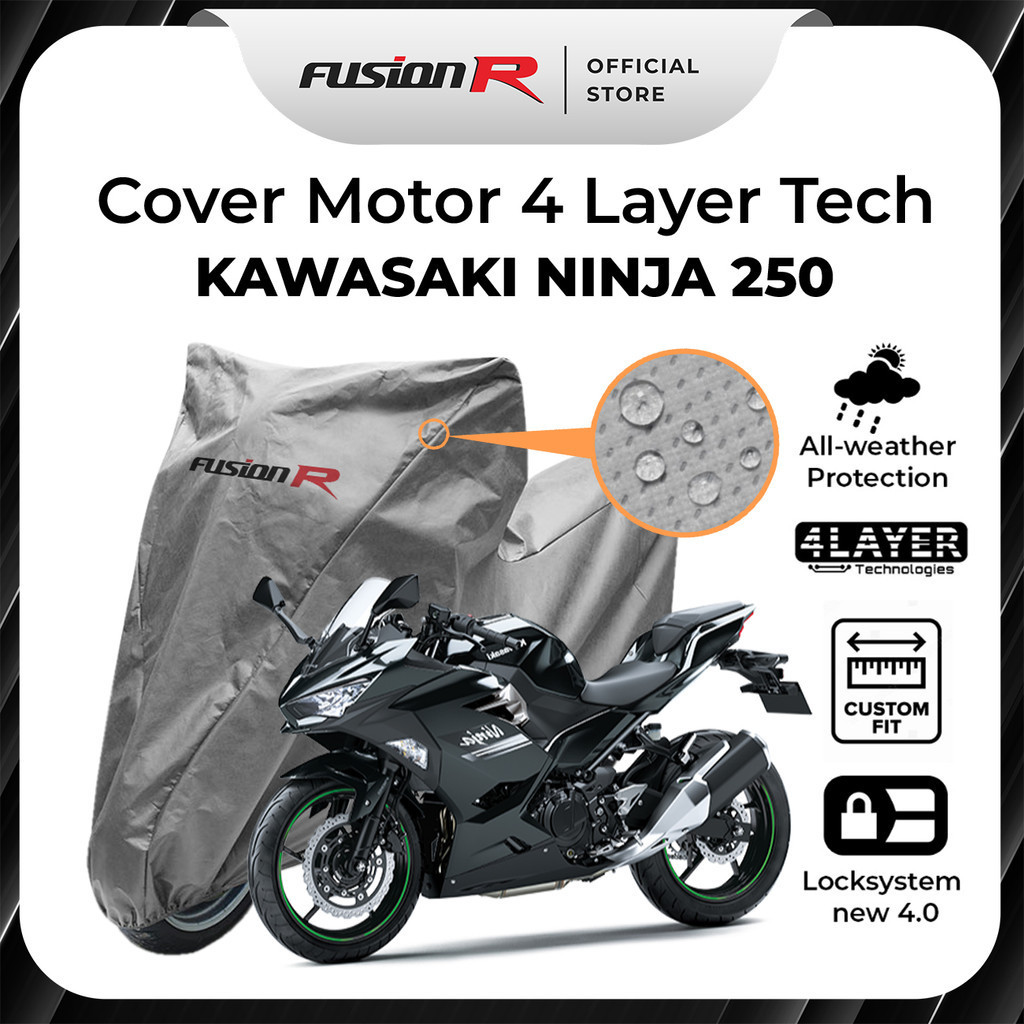 Jual Fusion R Cover Penutup Sarung Motor KAWASAKI NINJA 250 4 Layer ...