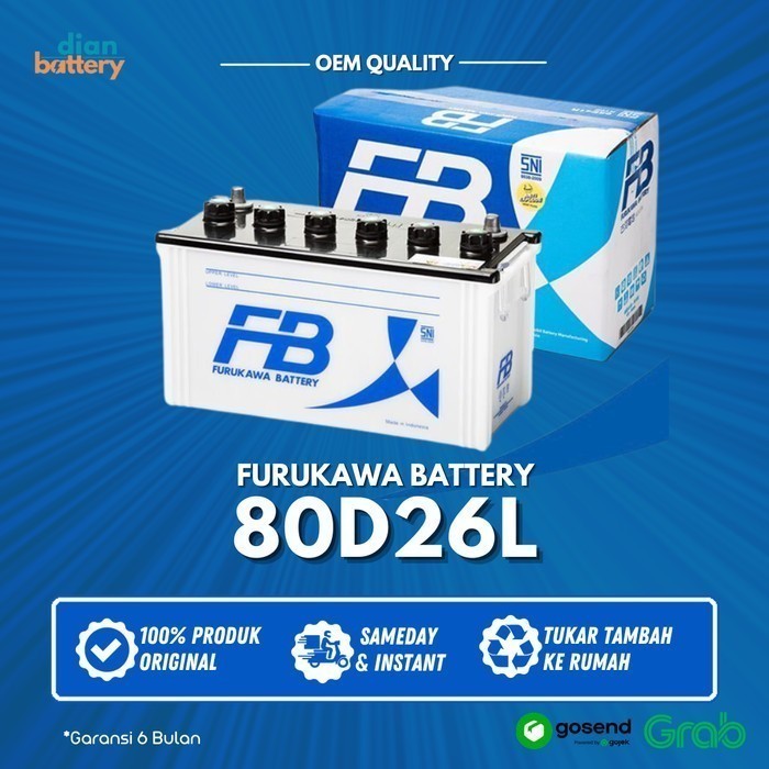 Jual Aki Mobil Toyota Fortuner Diesel FB 80D26L Furukawa Battery NX110-5L - Accu Basah 12V 70Ah ...