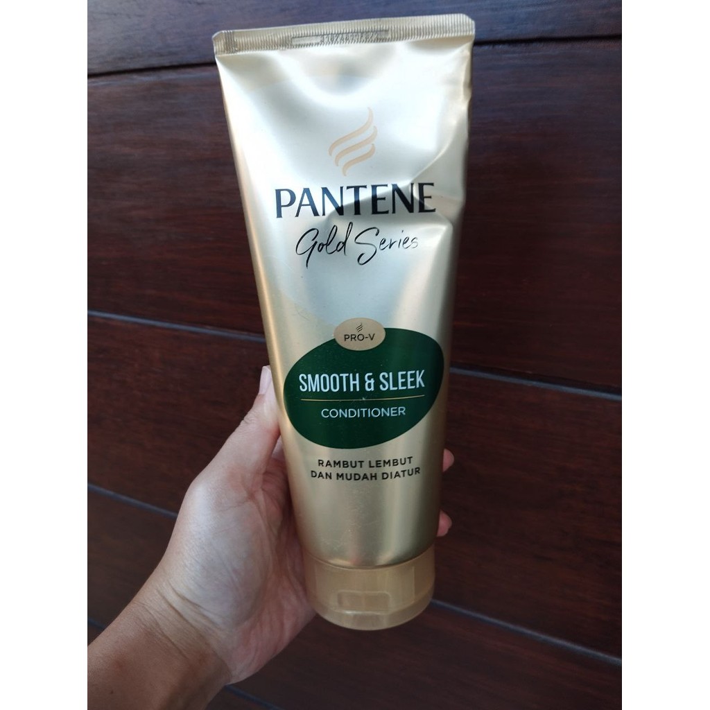 Jual Pantene Gold Conditioner Smooth Sleek 320 ml | Shopee Indonesia