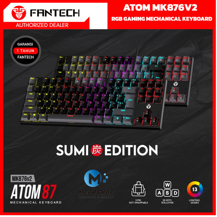Jual Fantech ATOM87 MK876V2 SUMI EDITION RGB Gaming Mechanical Keyboard ...