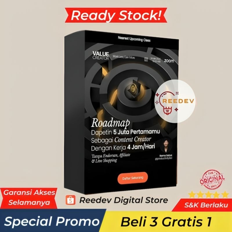 Jual VALUE CREATOR ROAD MAP DAPATKAN 5 JUTA SEBAGAI CONTENT CREATOR DENGAN WAKTU 4 JAM / HARI ...