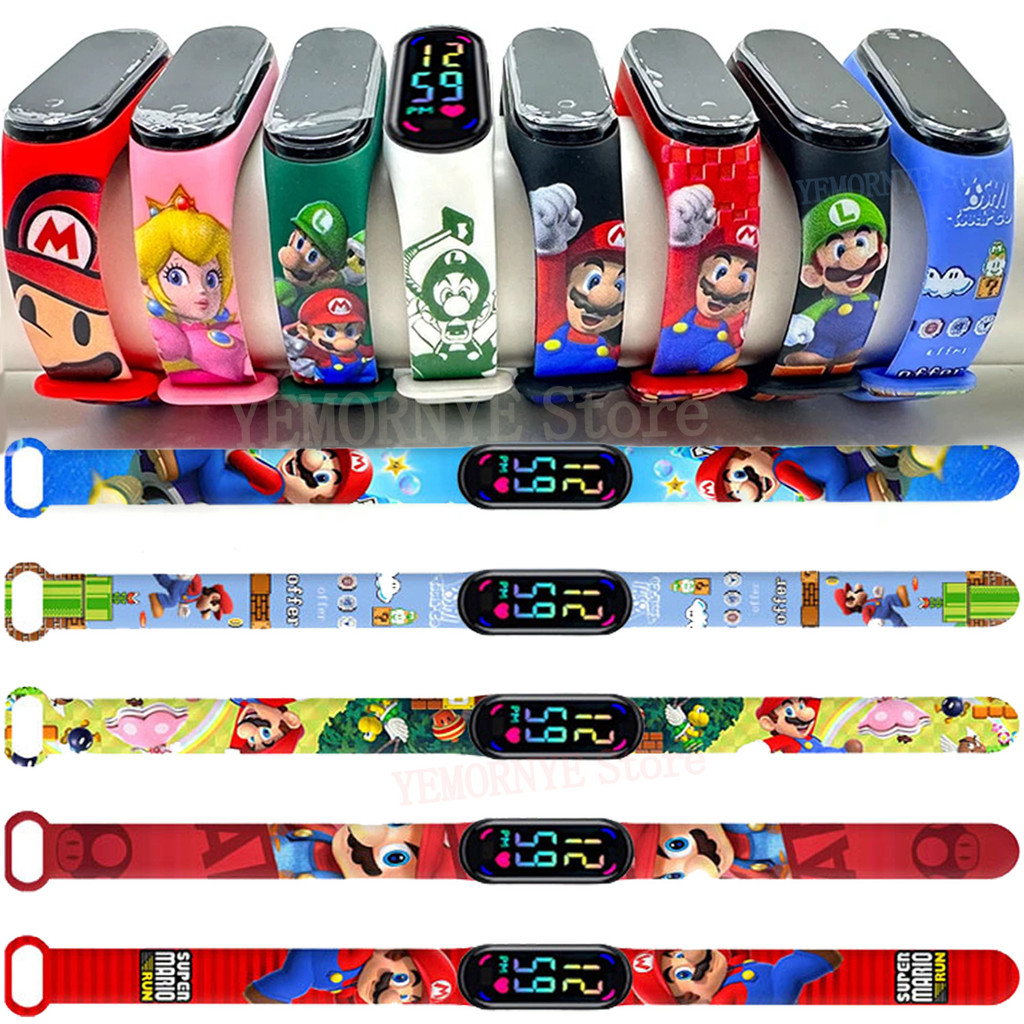 Jual Mario Bros Children's Watches Action Figures Luigi Princess Peach ...