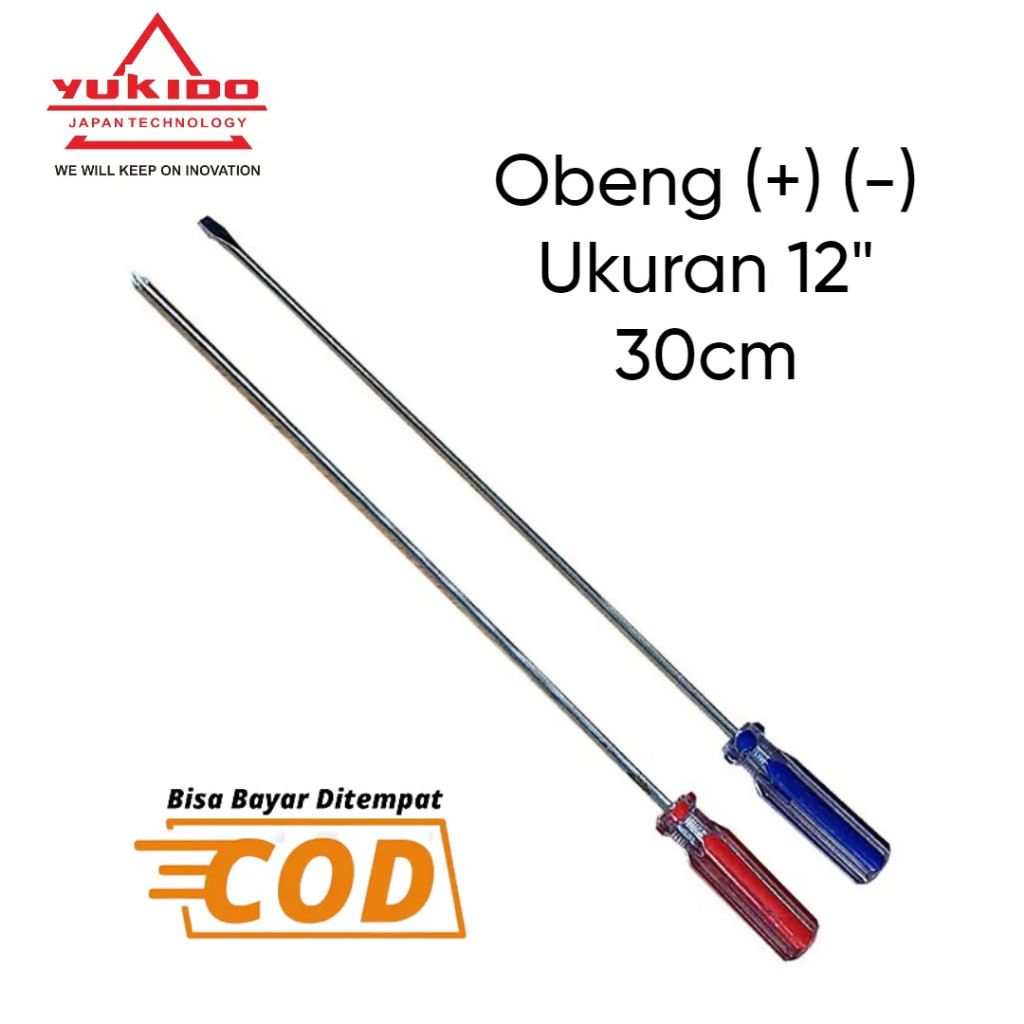 Jual Obeng Panjang Set 2 Pcs 12 Inch 300 mm x 5 mm Plus Minus 30 cm ...