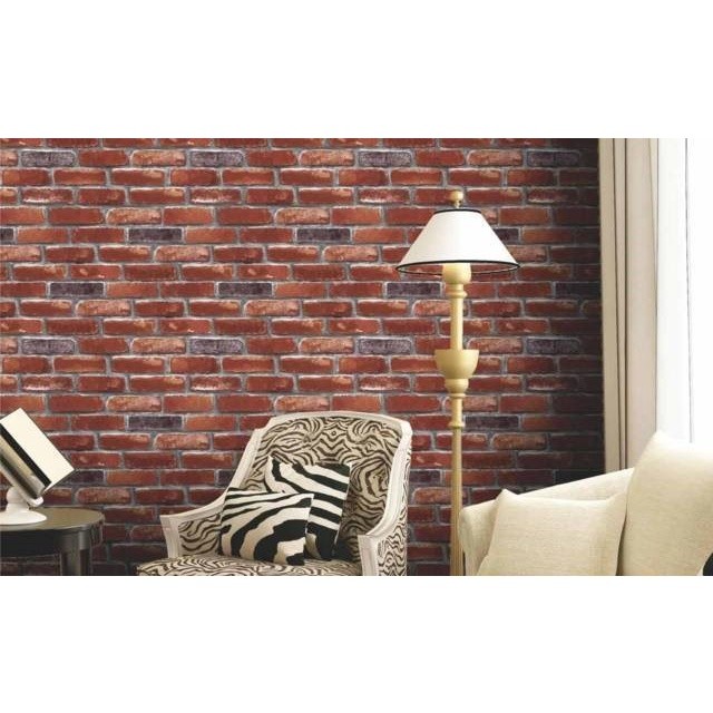 Jual Wallpaper dinding motif batu bata alam natural putih merah coklat ...