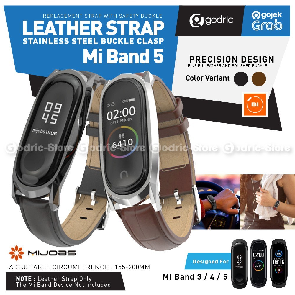 Jual MIJOBS MiBand 6 Leather Wrist Strap Kulit for Xiaomi Mi Band 6 / 5 / 4 / 3 | Shopee Indonesia