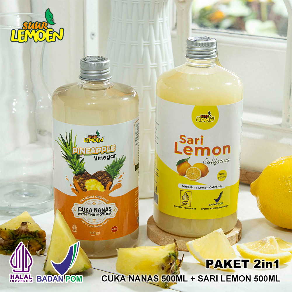 Jual SUUR LEMOEN - Paket Hemat Cuka Nanas 500ml dan Sari Lemon 500ml ...