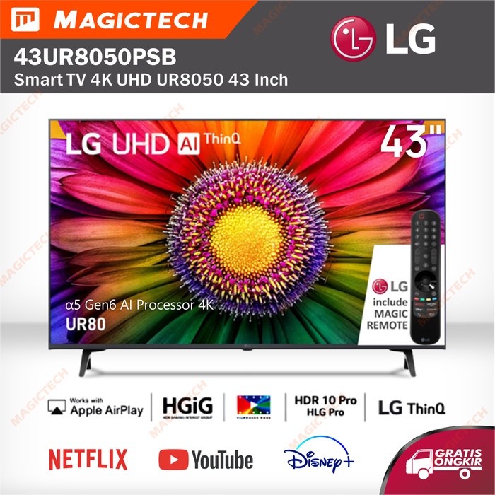 Jual SMART TV LG 43 INCH 43" 43UR8050PSB LED 4K UHD MAGIC REMOTE ...