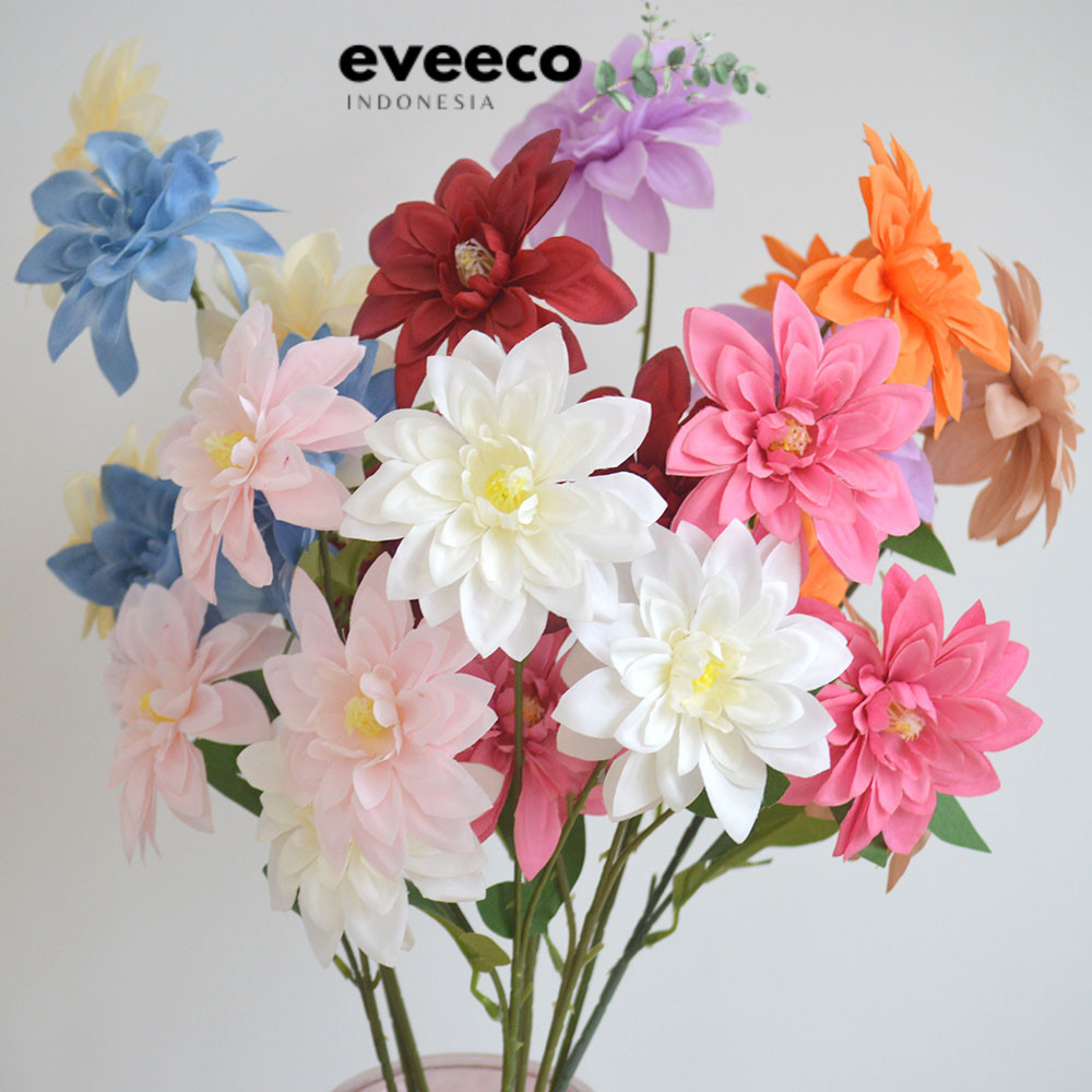 Jual EVEEco - C10 GINA 60cm Artificial Bunga Mawar 3 Cabang 3 Kuntum ...