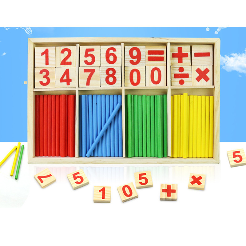 Jual Children Learning math Wooden Educational Toys Digital Stick ...
