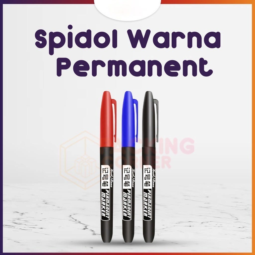 Jual Spidol Permanent Paint Marker 1,5mm Tipis ATK Anti Luntur Merah ...