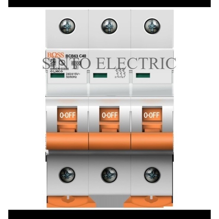Jual BOSS MCB (Miniature Circuit Breaker) 40 A 3 PHASE 40Ampere 3 Pole ...