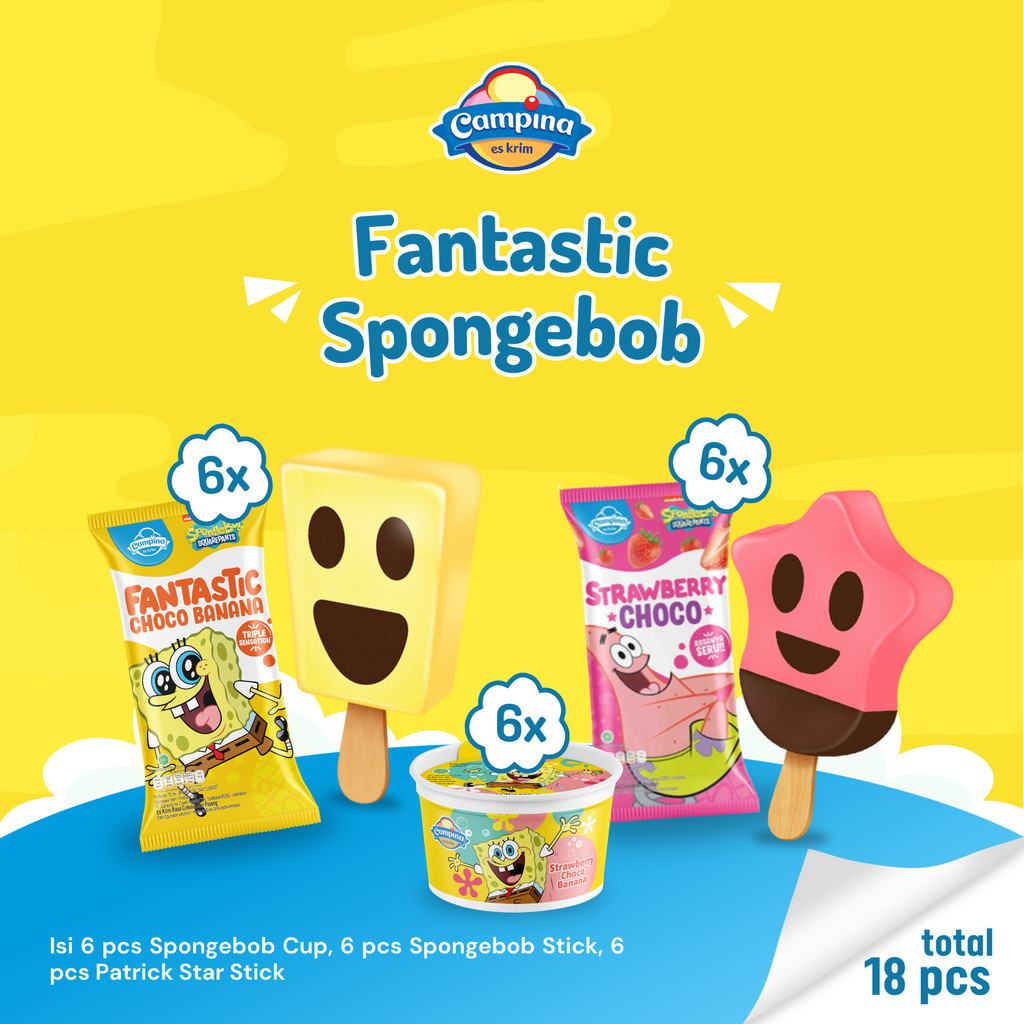 Jual Campina Fantastic Sponge Bob - Es Krim | Shopee Indonesia