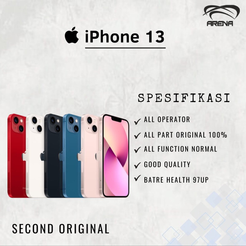 Jual Apple iPhone 13 /128GB/256GB/512GB ORIGINAL 100% | MULUS NORMAL FULLSET Kondisi Perfect ...
