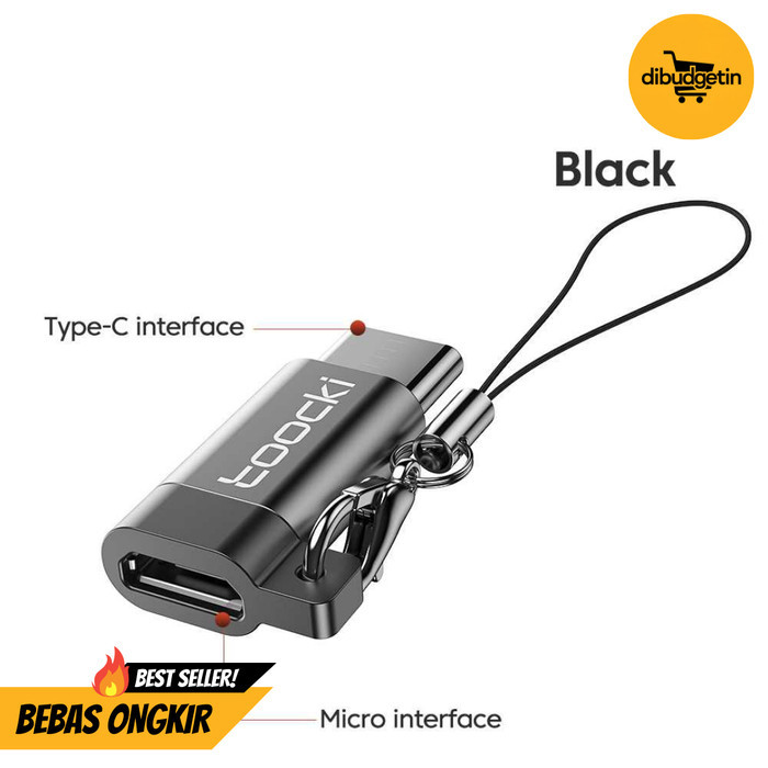 Jual Toocki OTG USB Micro to Type C 3.0 Adapter Converter with Lanyard ...