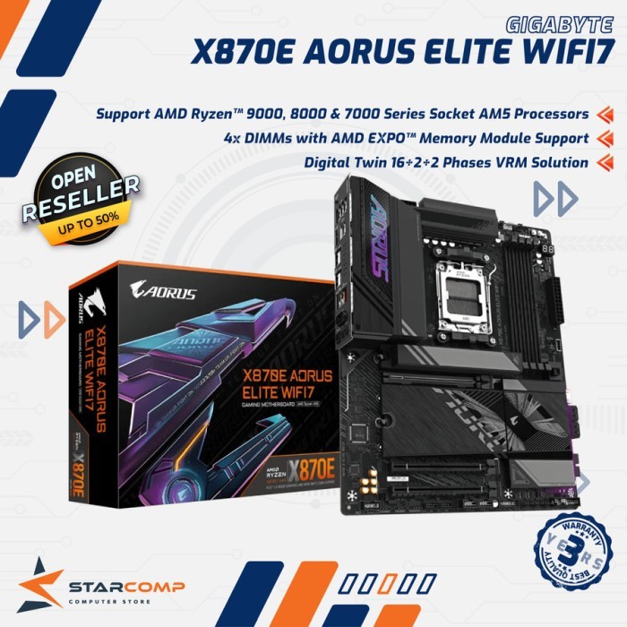 Jual GIGABYTE X870E AORUS ELITE WIFI7 Motherboard AMD AM5 X 870 ...