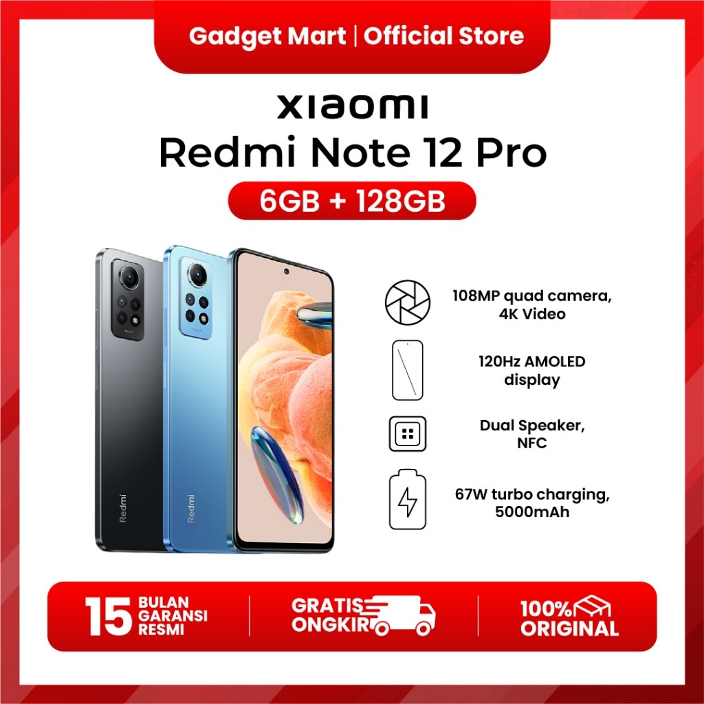 Jual XIAOMI Redmi Note 12 Pro 4G 6/128GB - Garansi Resmi | Shopee Indonesia