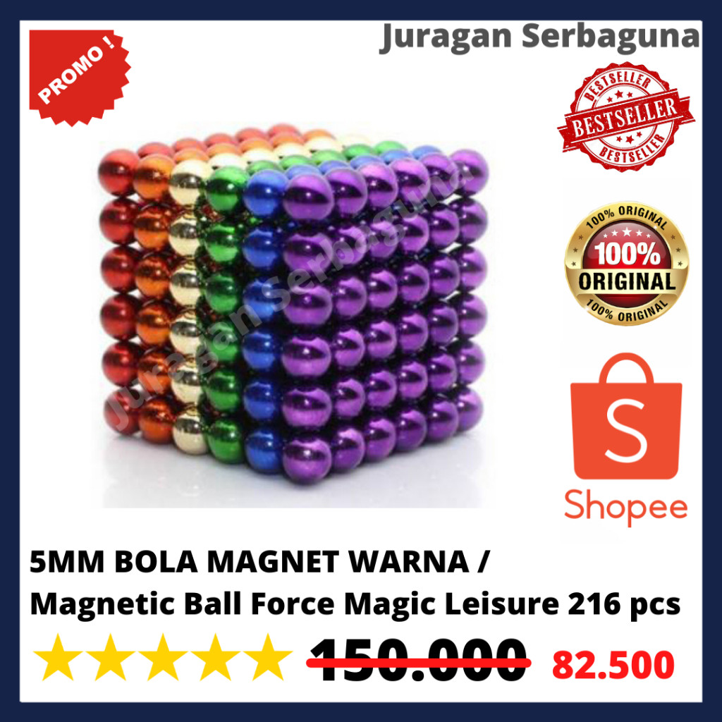 Jual VY37SD 5MM BOLA MAGNET WARNA / Magnetic Ball Force Magic Leisure ...