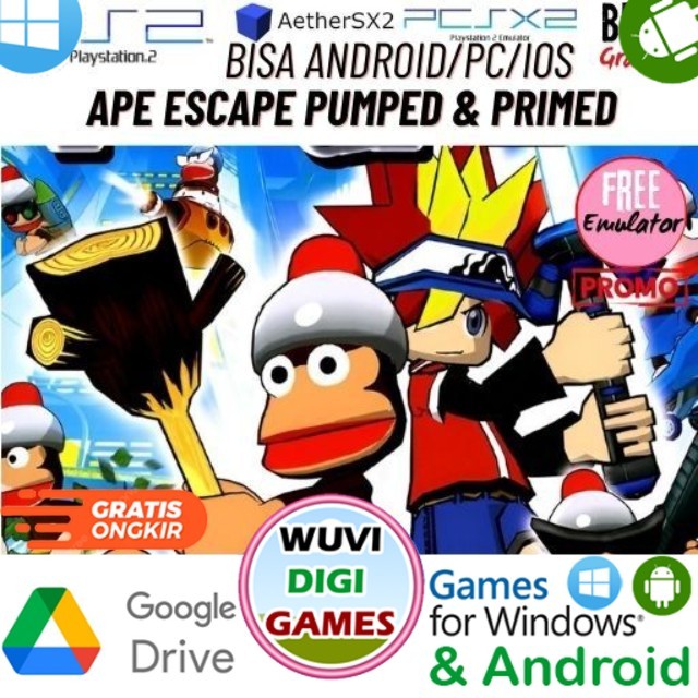 Jual Jual PS2 Ape Escape Pumped & Primed | Bisa di PC / Android / IOS Plus Emulator | Beli 3 ...