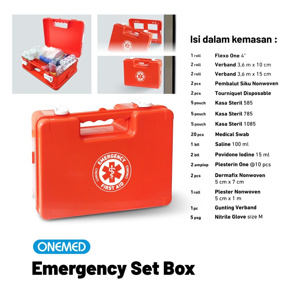 Jual ONEMED Emergency SET Box - Emergency First Aid OB | Shopee Indonesia