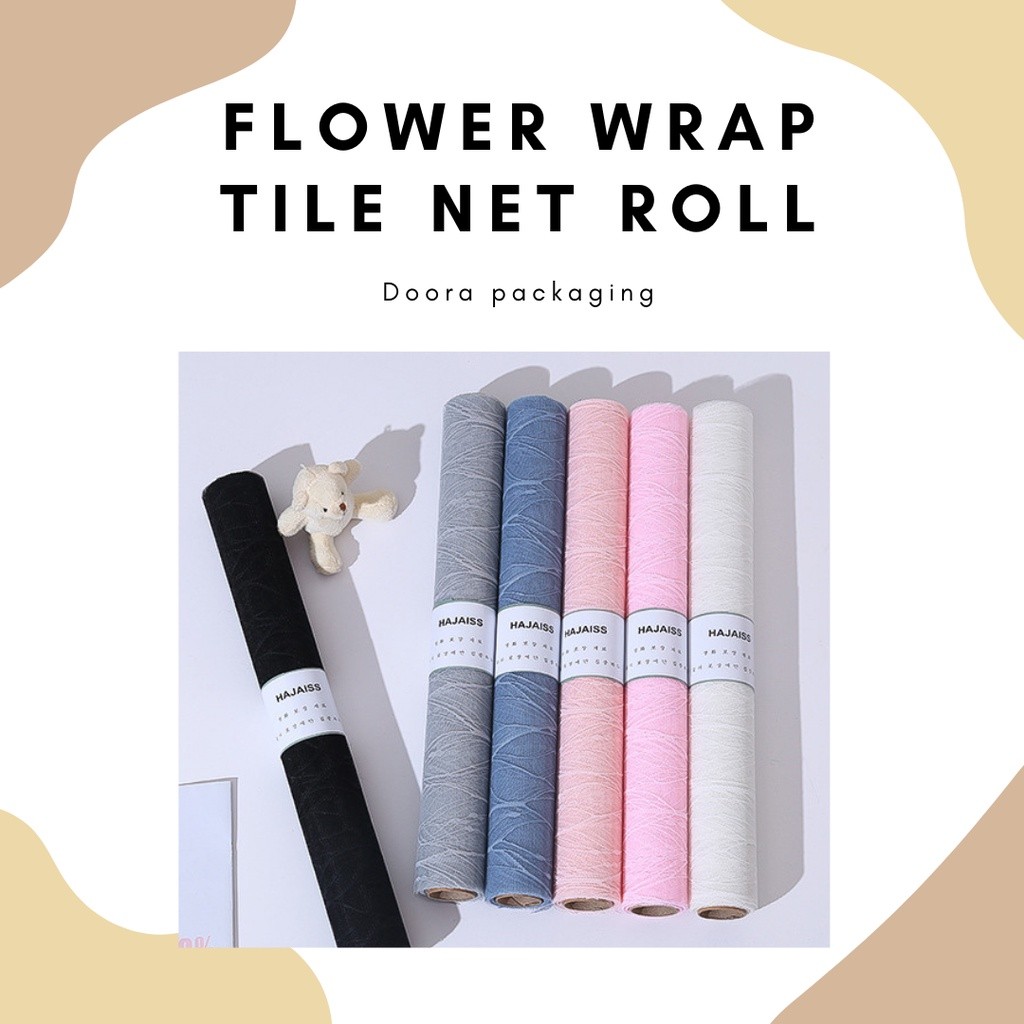 Jual Flower Wrapping Mesh Polynet / Kain Tile Wavy Line (1 Roll ...