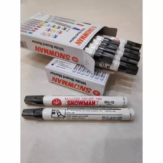 Jual Spidol Whiteboard Snowman BG-12 HITAM ( ISI 12 PCS ) | Shopee ...