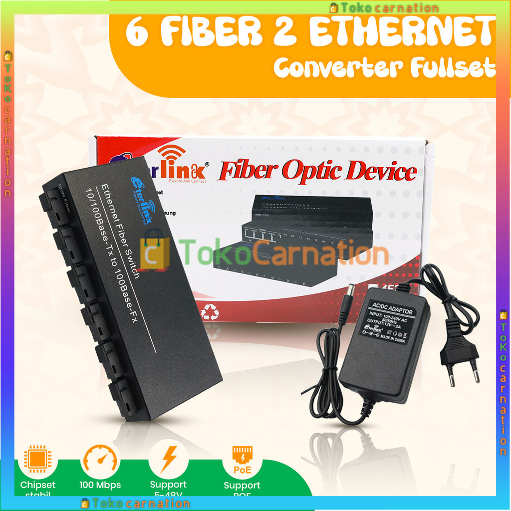 Jual Media Konverter HTB 6F2E 100Mbps 6 port sc Fiber 2 port RJ45 Fiber Optic Ethernet Converter ...