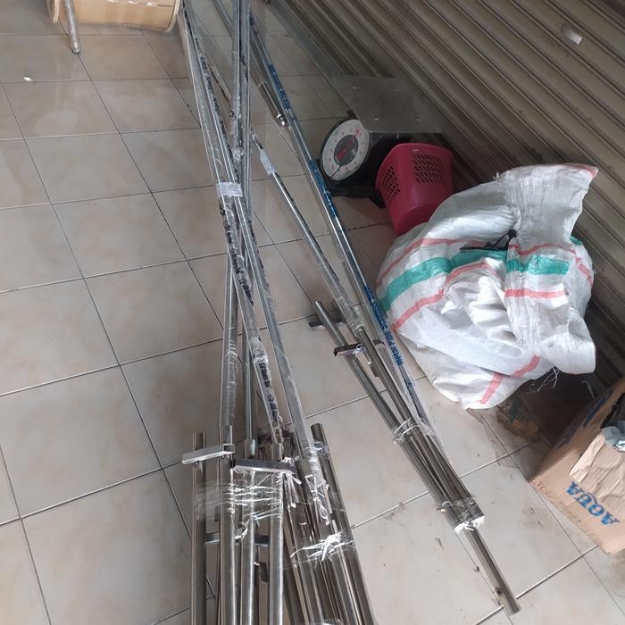 Jual tiang bendera stainless 4 meter model penjepit pipa 1,25 inch ...