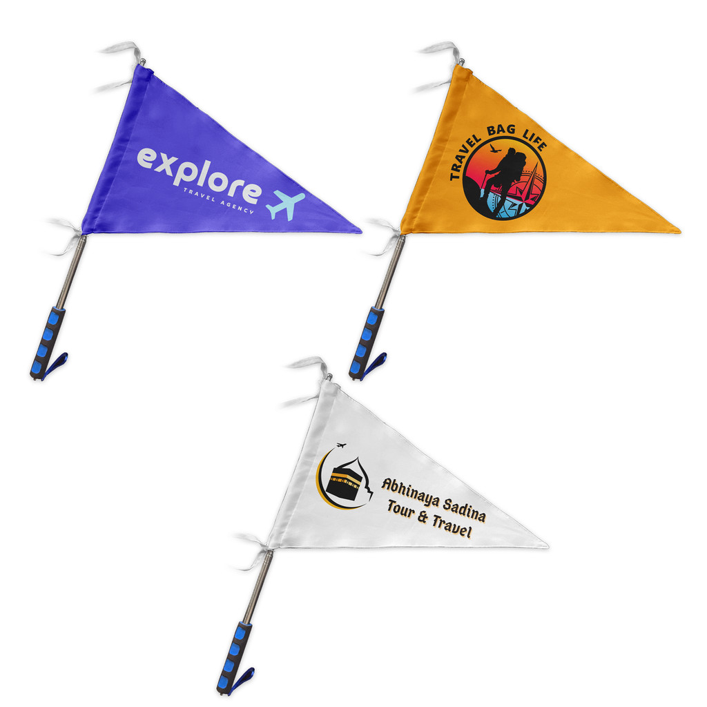 Jual Cetak Bendera Custom Tour Guide, Segitiga untuk Tour Travel ...