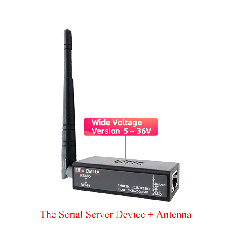 Jual Serial Port RS485 to WiFi Serial Device Server Elfin-EW11 Support TCP/IP Telnet Modbus TCP ...