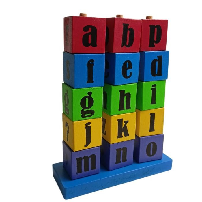Jual TERBARU!! Mainan Edukasi Menara Huruf Angka Hijaiyah Balok Kubus ...