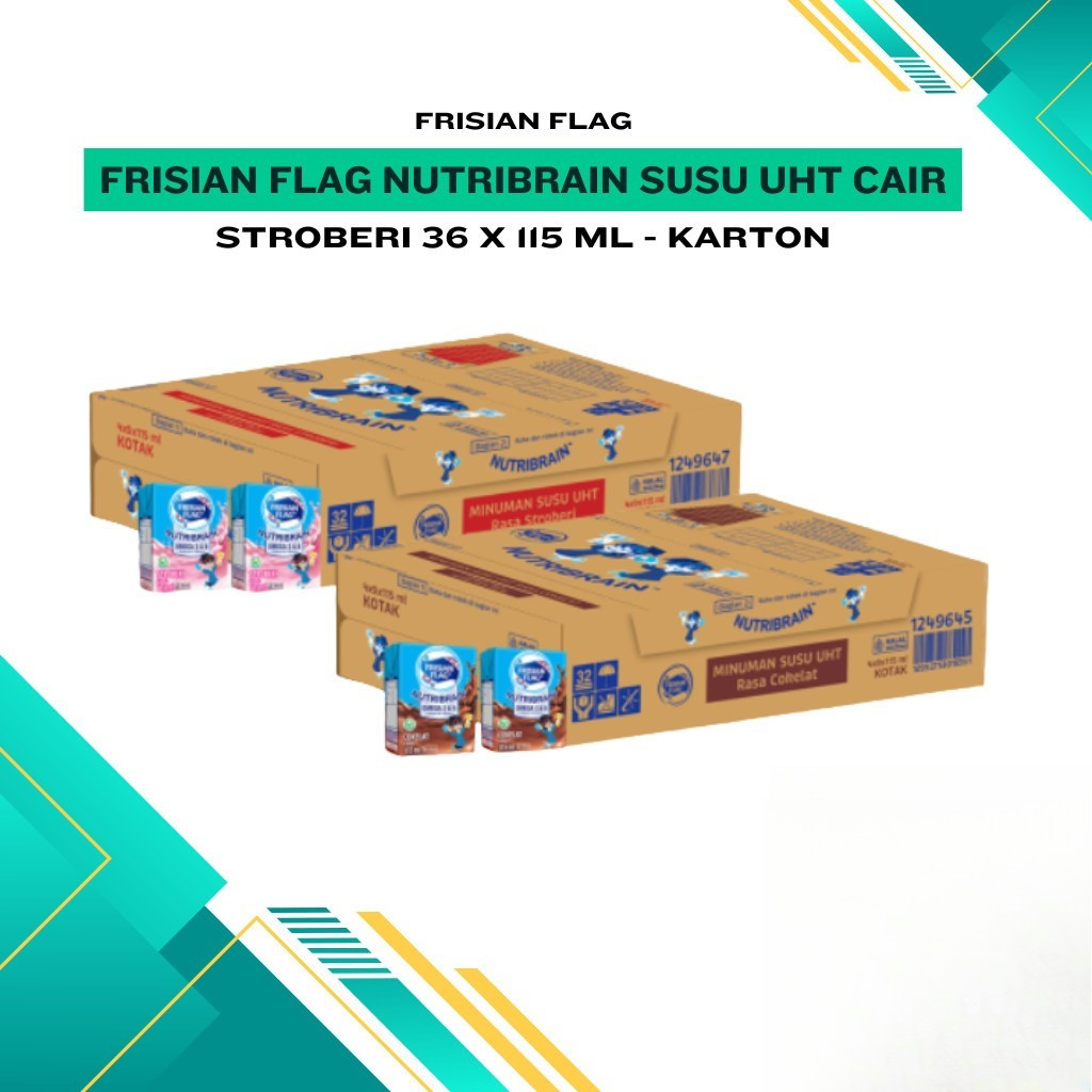 Jual Susu Frisian Flag Susu UHT Nutribrain Susu Kotak Cair Isi 1 Dus ...