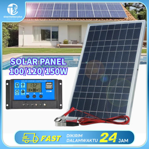Jual Solar Panel 100W Panel Surya Solar Charge Controller LED Display ...