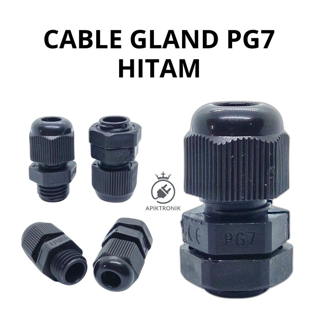 Jual Cable Gland PG7 Hitam – Gland Kabel 3.5–6mm Plastik | Shopee Indonesia