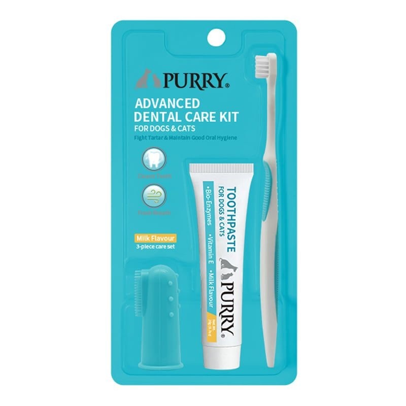 Jual PURRY Advanced Dental Care Kit For Dog and Cats - Milk Flavour ...