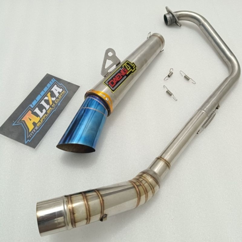 Jual Canister pipe DAENG4 conical exhaust pipe+big elbow pipe wave xrm ...