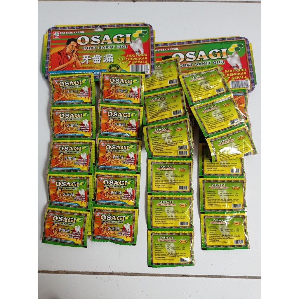 Jual Kapsul Osagi Obat Sakit Gigi Herbal Gusi Bengkak sakit Kepala 20 ...