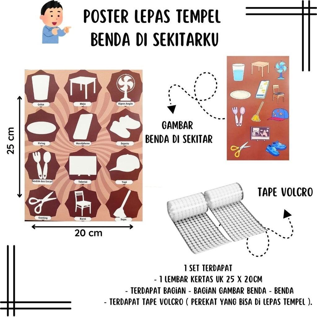 Jual Poster Interaktif - Poster Lepas Tempel Benda Di Sekitarku ...