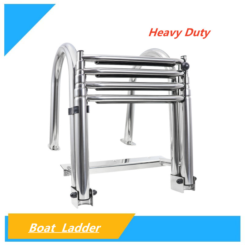 Jual Heavy Duty 4 Step Boat Ladder 316 Stainless Steel Folding ...