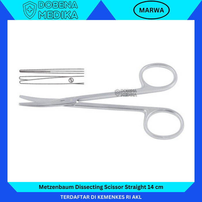 Jual Marwa Gunting Medis Jaringan Metzenbaum Lurus 14 cm | Shopee Indonesia