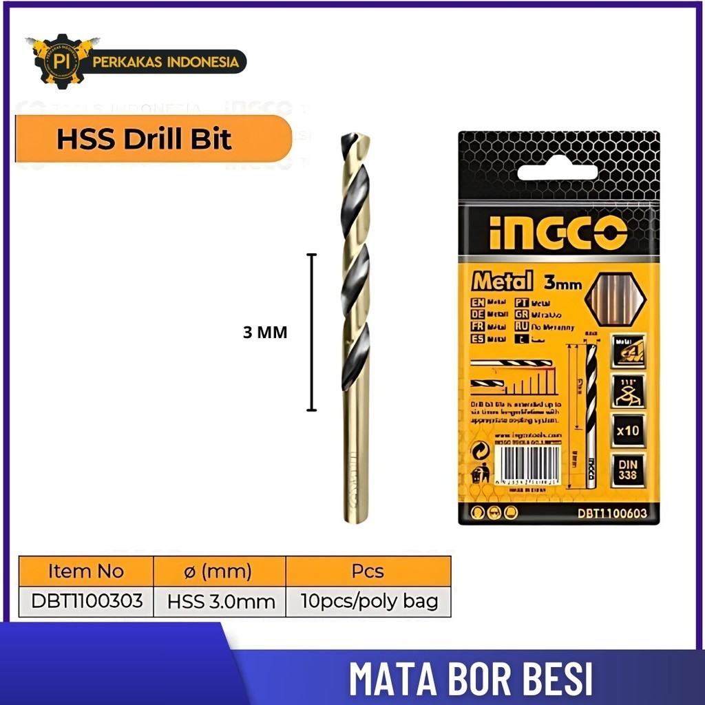 Jual Mata Bor Besi INGCO DBT1100303 Industrial Quality Bor Logam ...
