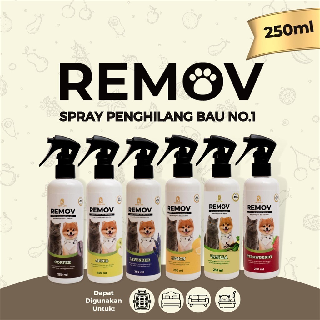 Jual REMOV ANTI BAU 250ML | SPRAY PENGHILANG BAU | PET ODOR REMOVE ...