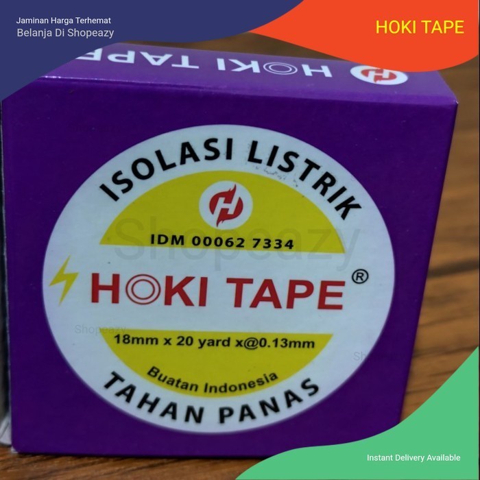 Jual Hoki Tape Lakban / Isolasi Listrik PVC Tahan Panas - Hitam 18mm x ...